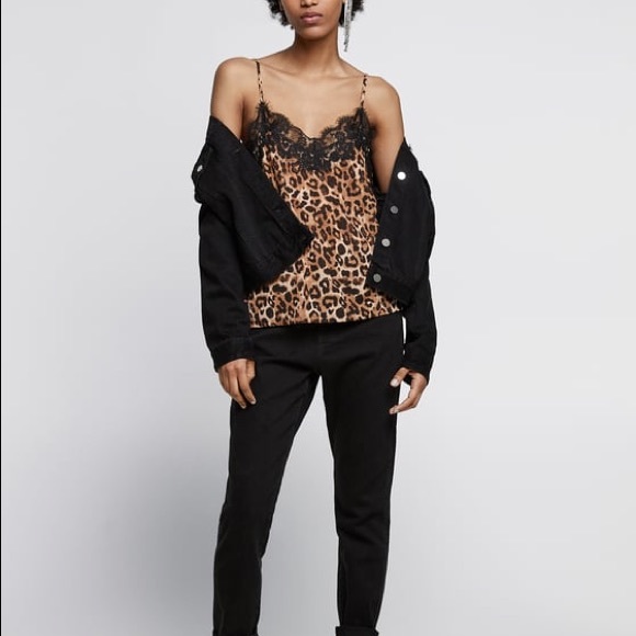 Zara | Tops | Zara Leopard Print Lingerie Style Top | Poshmark